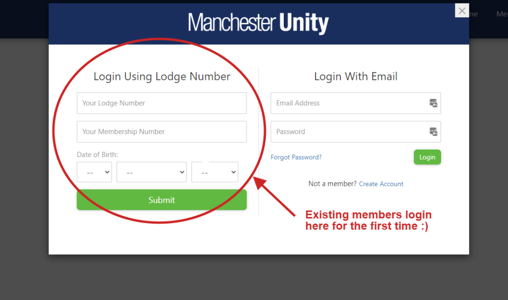Existing Member Login | Manchester Unity | Manchester Unity