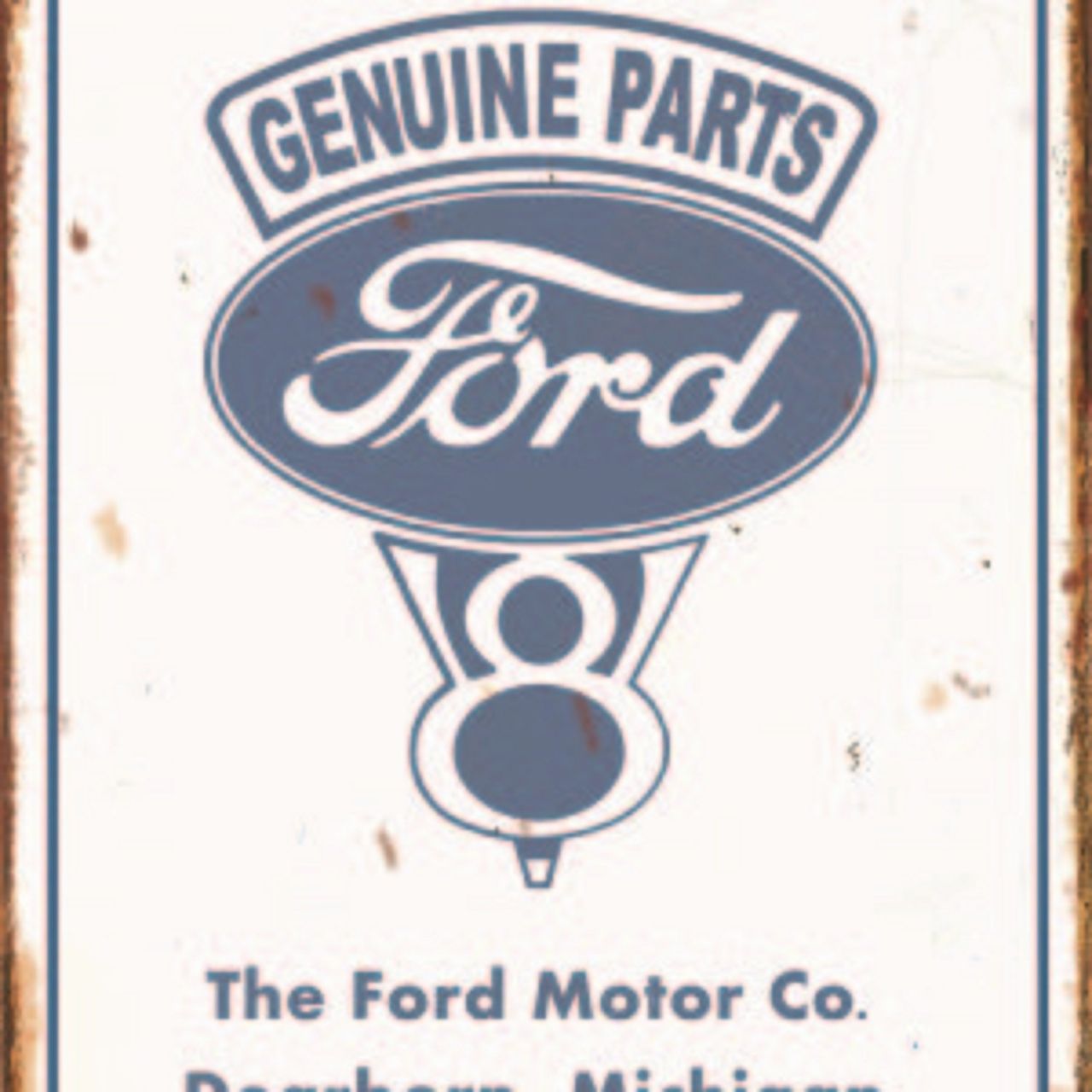 Ford V8 Retro Logo Tin Sign - TIN SIGNS - The Kiwi Mancave