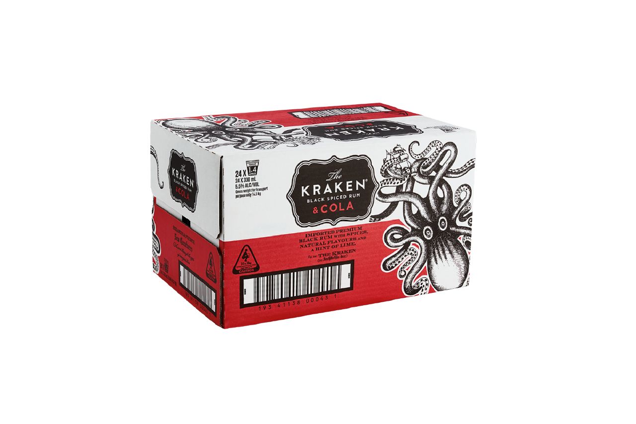 KRAKEN SPICED RUM & COLA 330ML BOTTLES