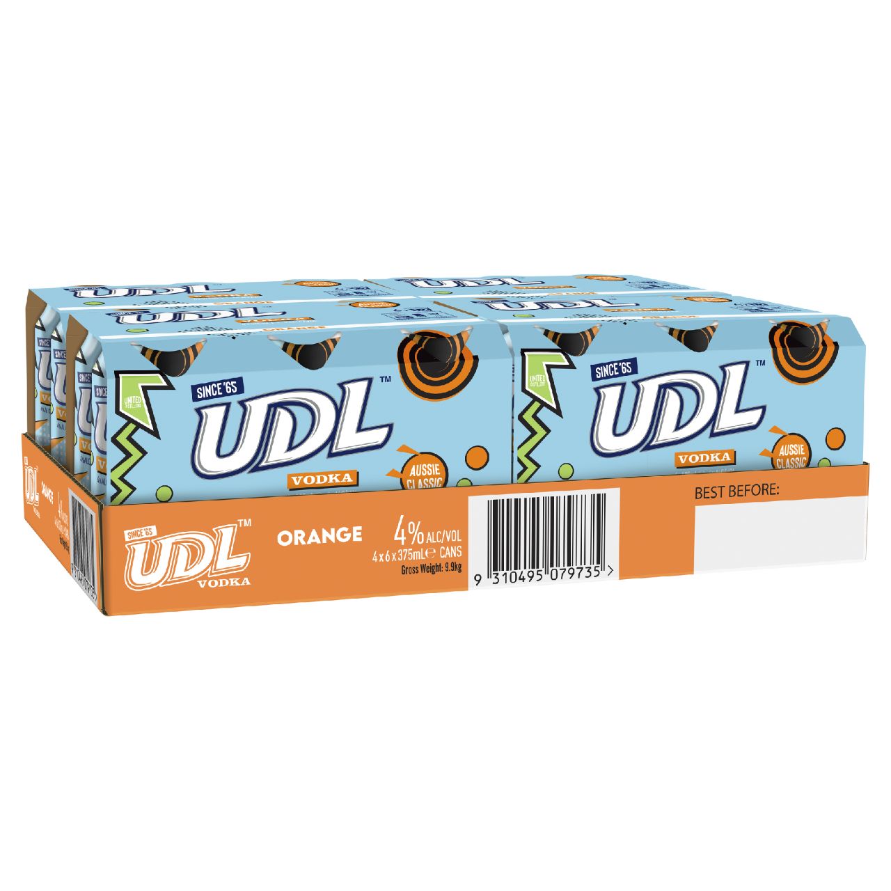 UDL VODKA ORANGE 375ML CANS | Cheers Liquor - Warwick Bottle Shop