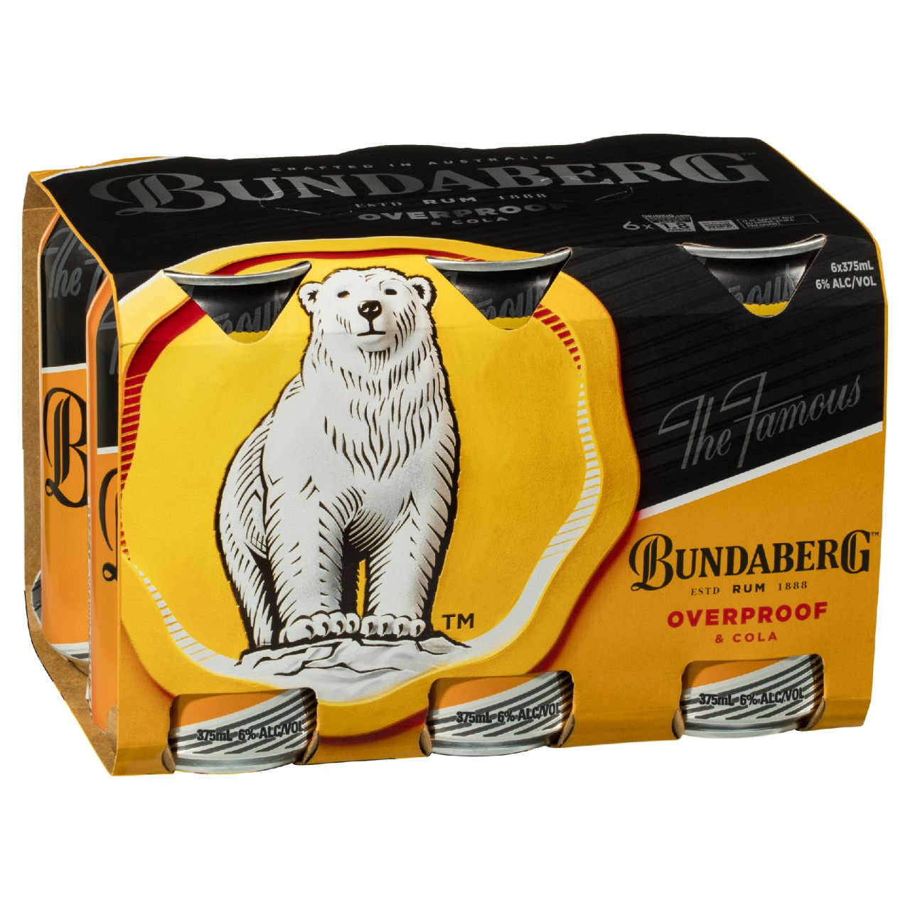 BUNDABERG OP RUM & COLA 6% 375ML CANS