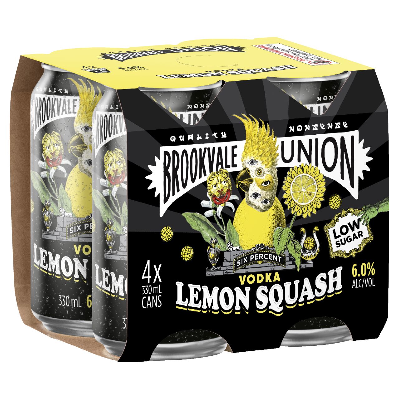 BROOKVALE UNION VODKA & LEMON SQUASH 330ML CANS