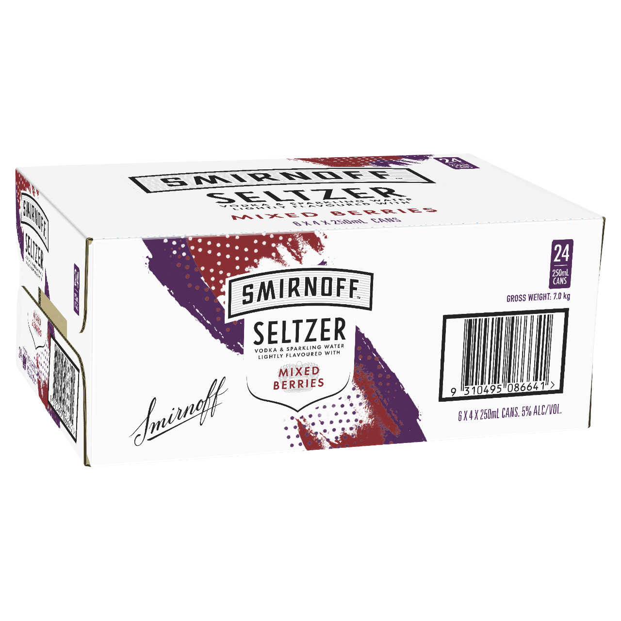 SMIRNOFF MIXED BERRY SELTZER 250ML CANS