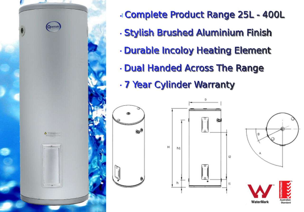 Quantum Premium Electric Storage Water Heaters - Water Tight