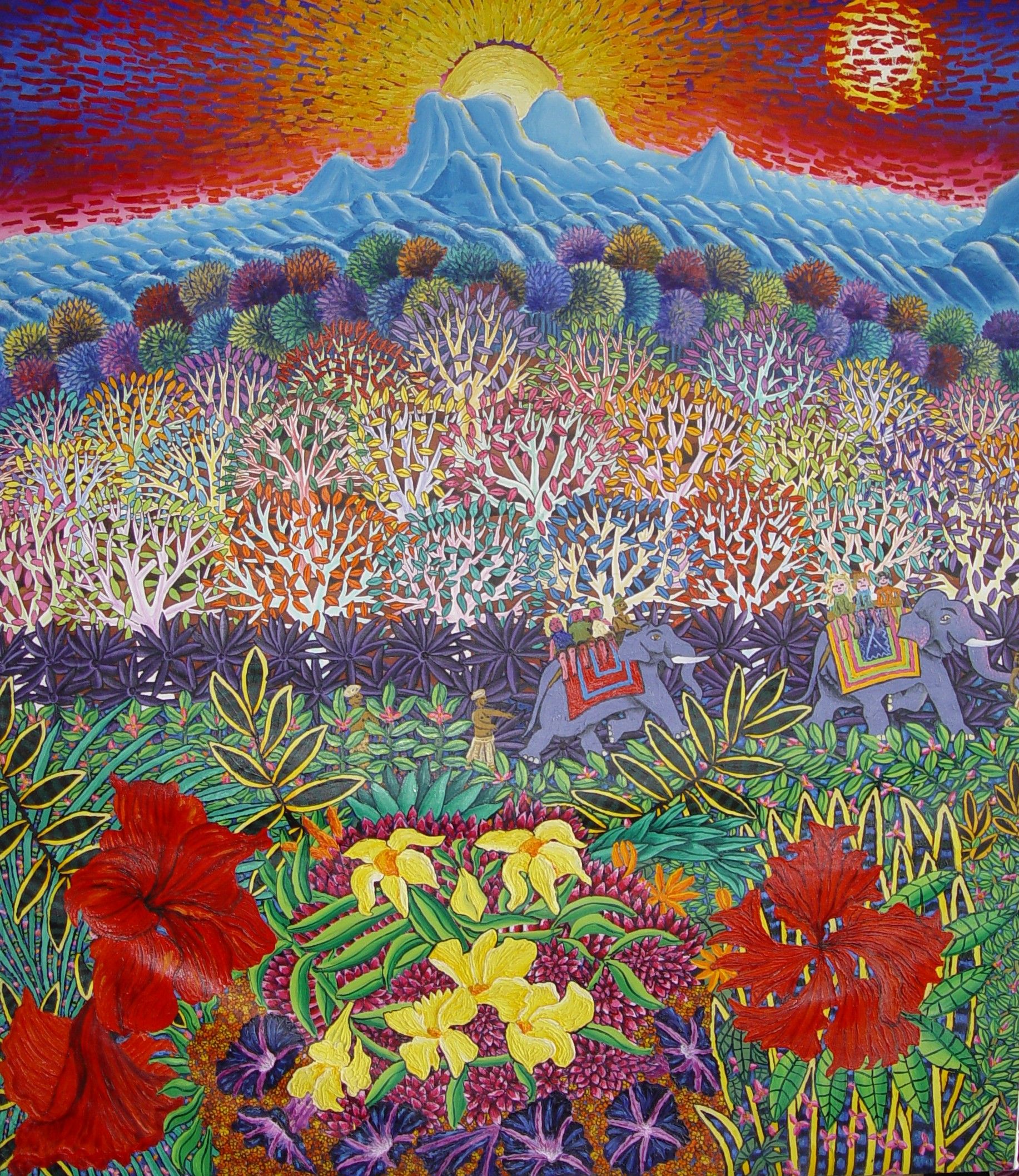 Elephants Under Sunset - Patrick Tyman Art | Hawke's Bay Online