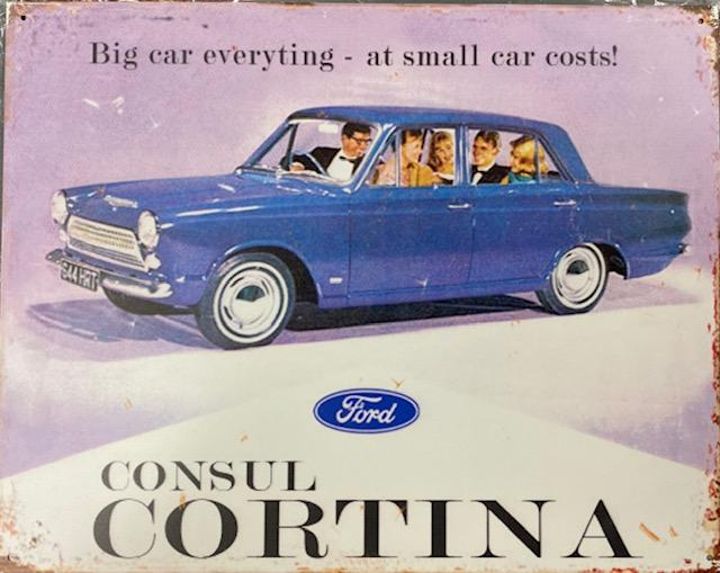 Ford Cortina Mk1 - TIN SIGNS - The Kiwi Mancave | Mall Planet