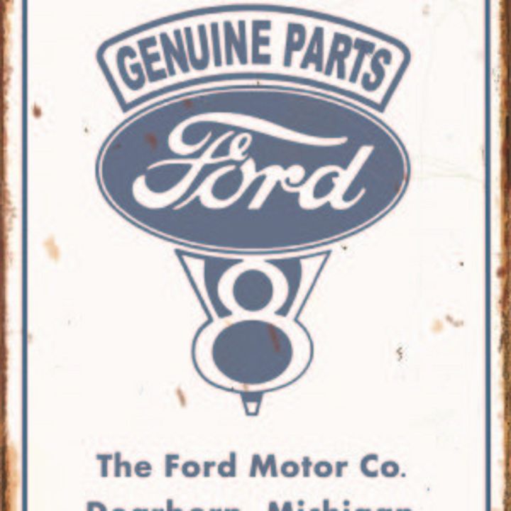 Ford V8 Retro Logo Tin Sign - TIN SIGNS - The Kiwi Mancave