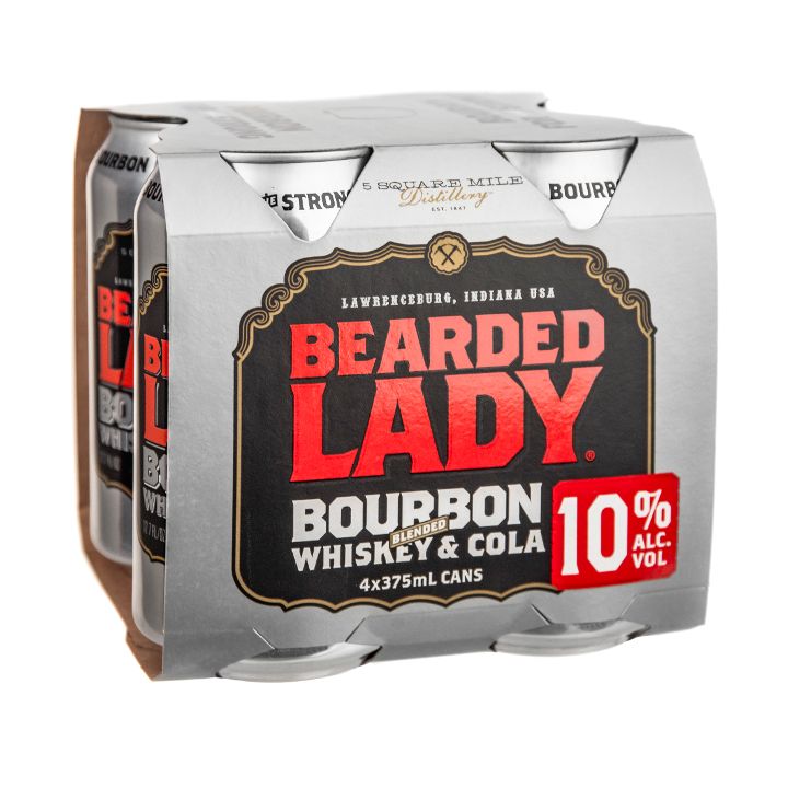 BEARDED LADY & COLA 10% 375ML CANS - Liquor Warehouse - Torquay