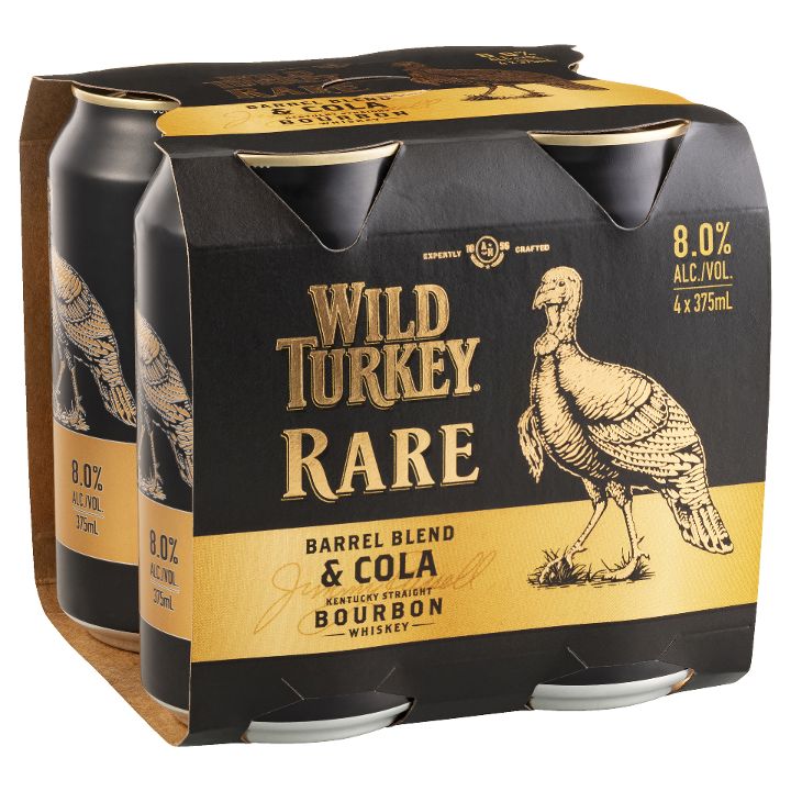 WILD TURKEY RARE & COLA 375ML CANS
