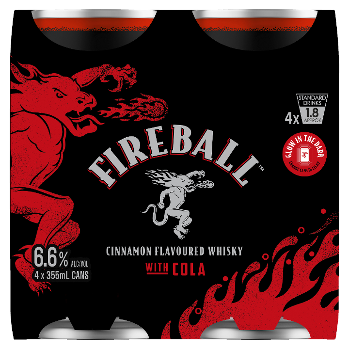 FIREBALL & COLA 355ML CANS - Liquor Warehouse - Torquay