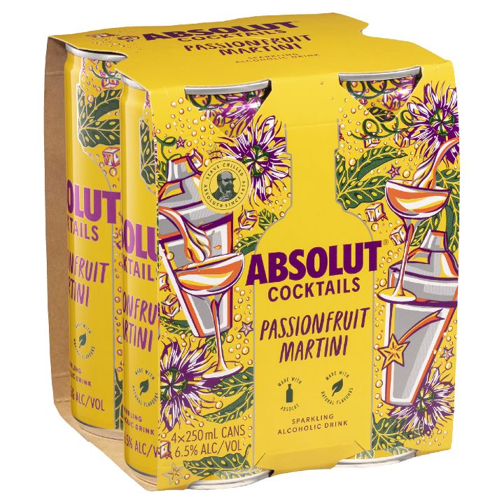 ABSOLUT PASSIONFRUIT MARTINI 250ML CANS