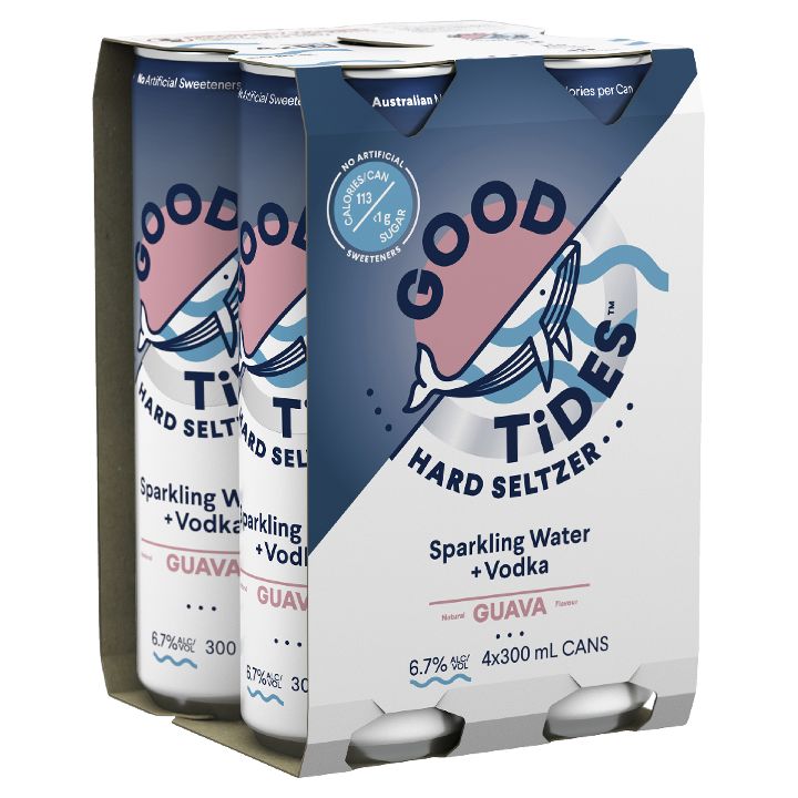 GOOD TIDES GUAVA SELTZER 330ML CANS - Liquor Warehouse - Torquay