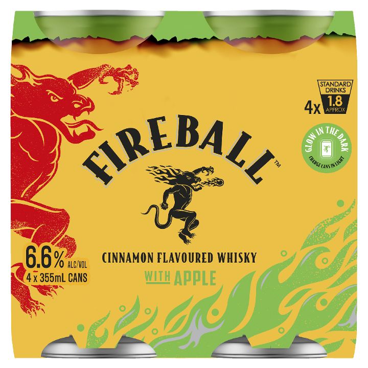 FIREBALL & APPLE 355ML CANS - Cheers Liquor - Goondiwindi