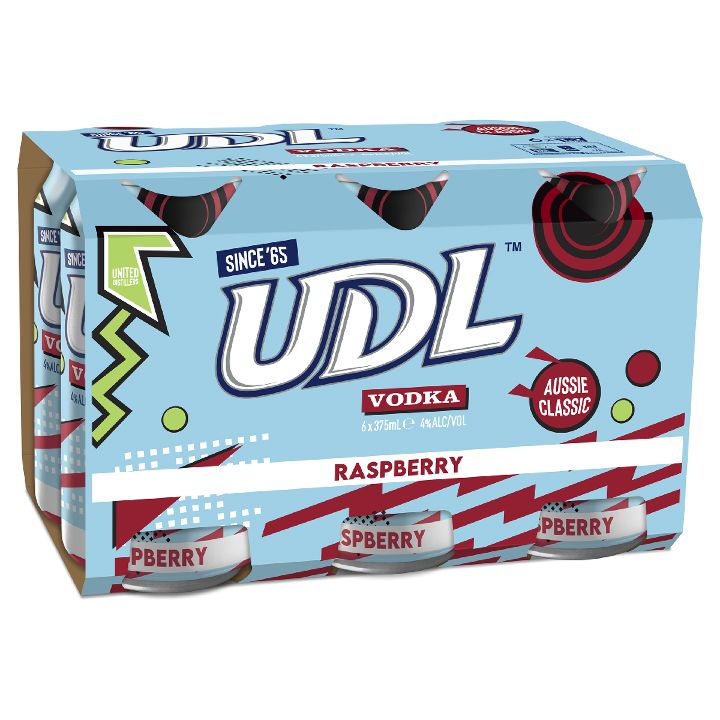 UDL VODKA RASPBERRY 375ML CANS