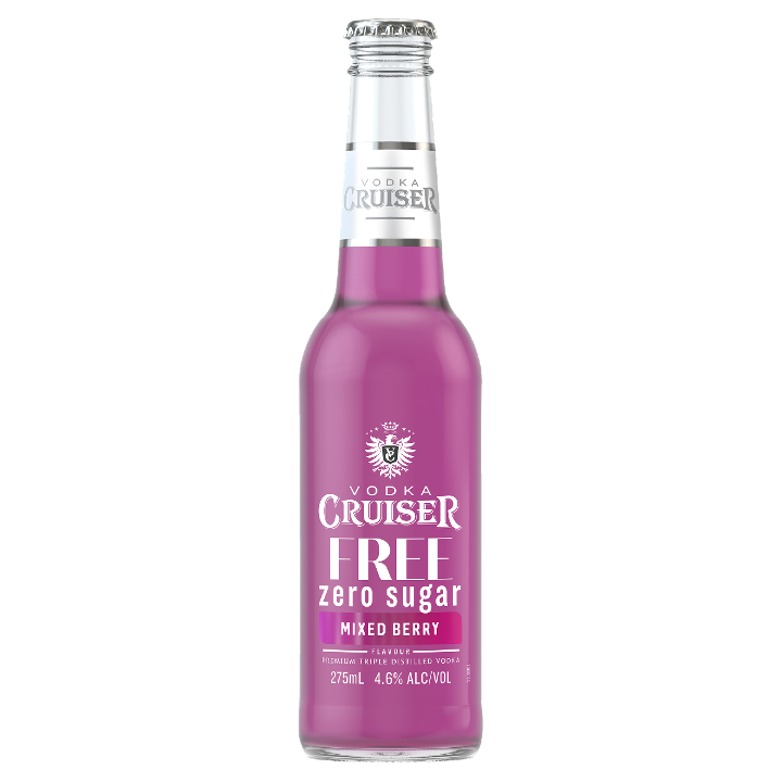 CRUISER MIXED BERRY SUGAR FREE 275ML BOTTLES