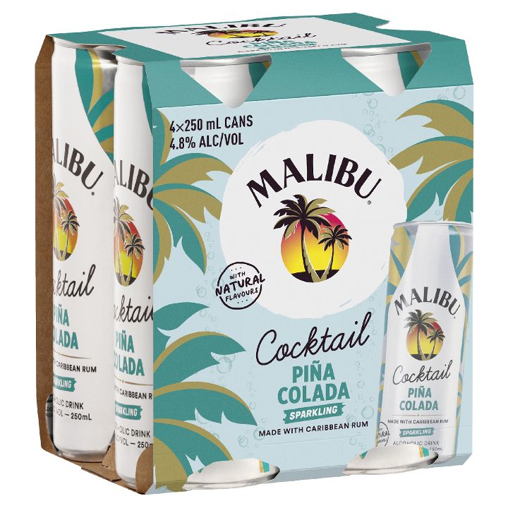 MALIBU PINA COLADA RTS 250ML CANS