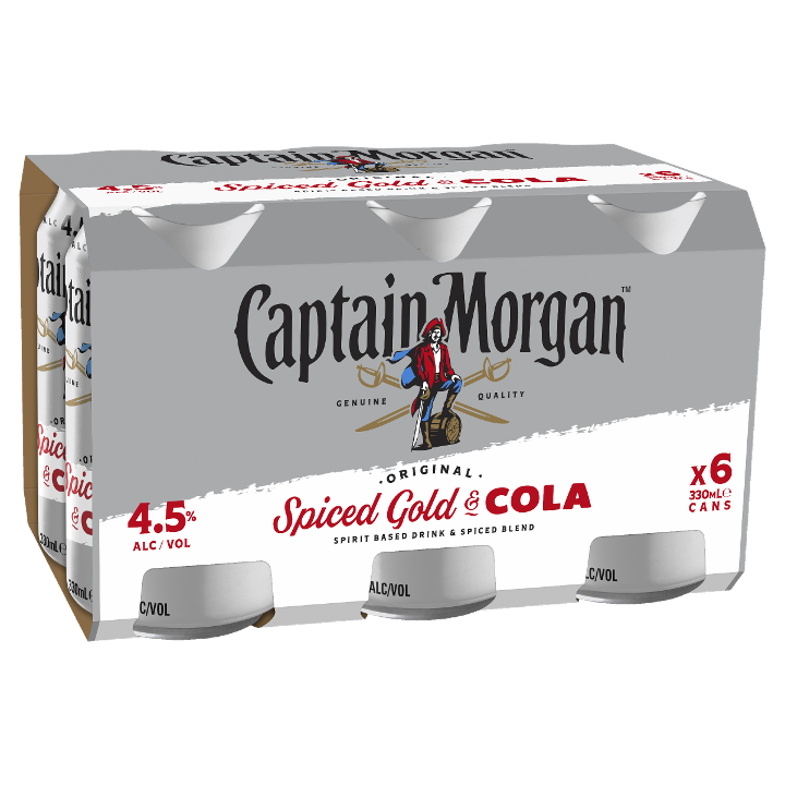 CAPTAIN MORGAN & COLA 330ML CANS