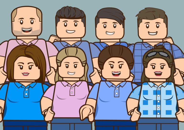 LegoMe Custom Portrait - DIGITAL PACK - One Portrait of Eight Figures