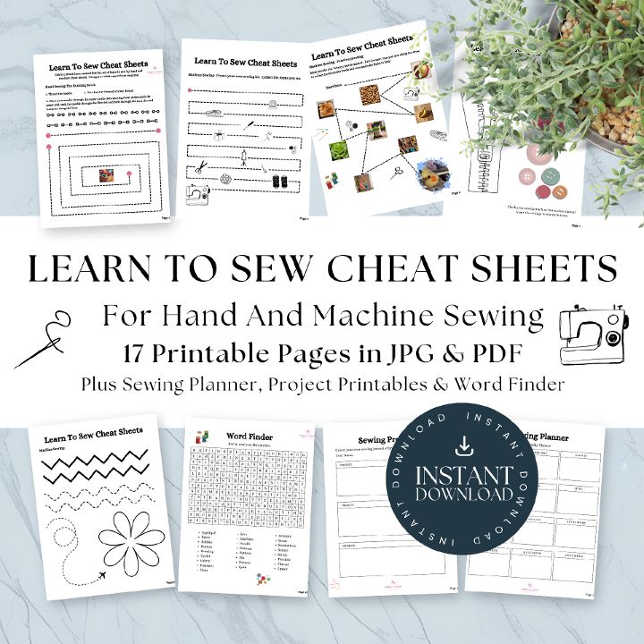 Learn To Sew Printables - Instant Download - Fabric n Stitch