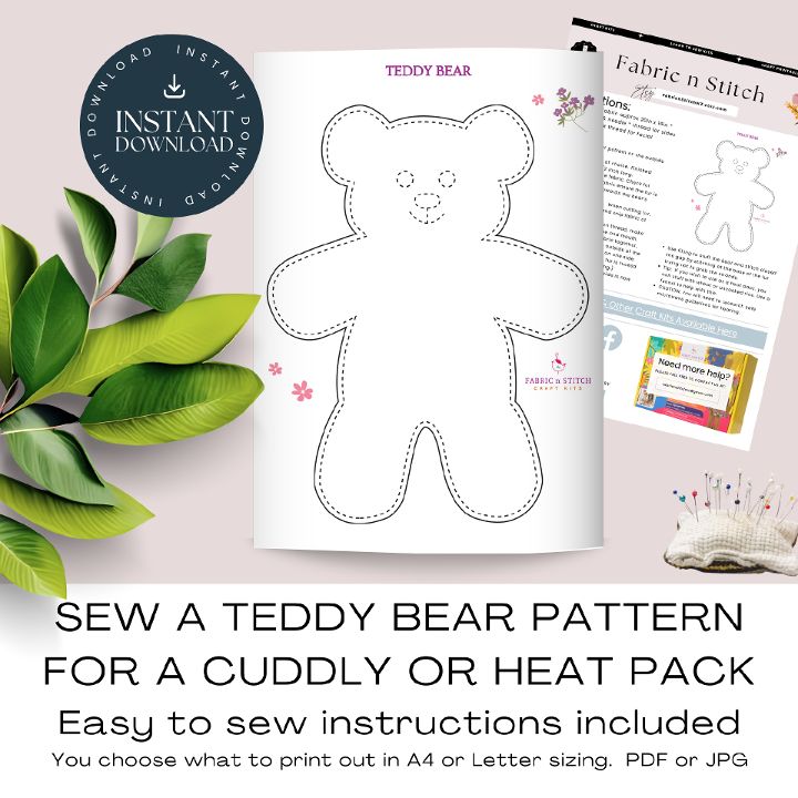 Teddy Bear Pattern For Instant Download In PDF Format A4 Size