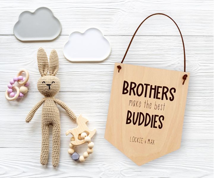 Personalised Sibling Wall Banner - Livingston and Co | Chooice
